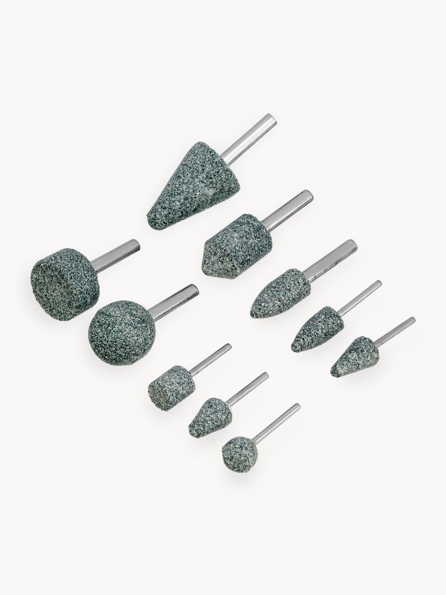 Набор шарошек абразивных для дрели (ПШМ) Denzel 63С, 10 шт 76028