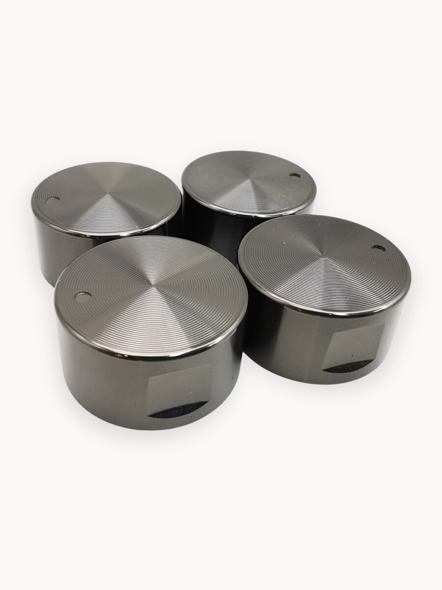 Универсальные чёрный ручки для плиты, духовки и варочной панели (4 шт, металл, Ø35 мм, посадка 6 мм)