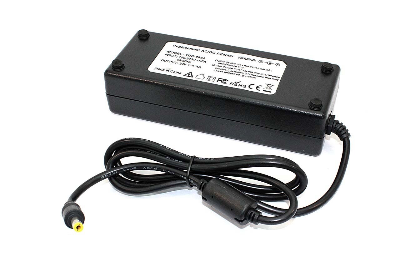 Блок питания (сетевой адаптер) OEM для монитора и телевизора LCD 24V 4A 96W 5.5x2.5 мм черный, без сетевого кабеля