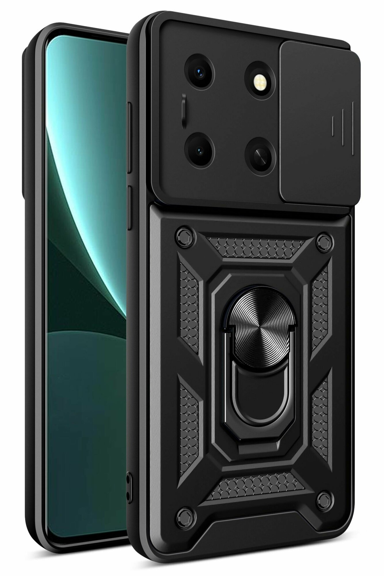 Чехол противоударный для Infinix Note 30i / Инфиникс Ноте 30i с защитой камеры armors (Черный)