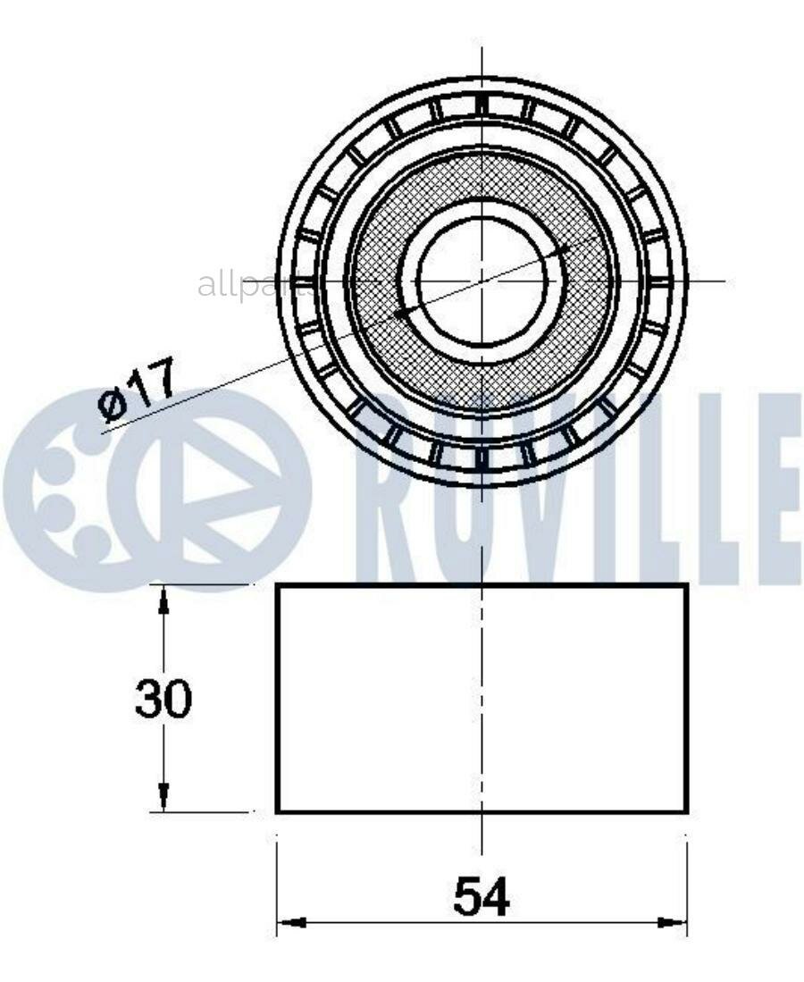 RUVILLE 542069 Ролик промежуточный поликлинового ремня MERCEDES-BENZ: SPRINTER 3,5-t