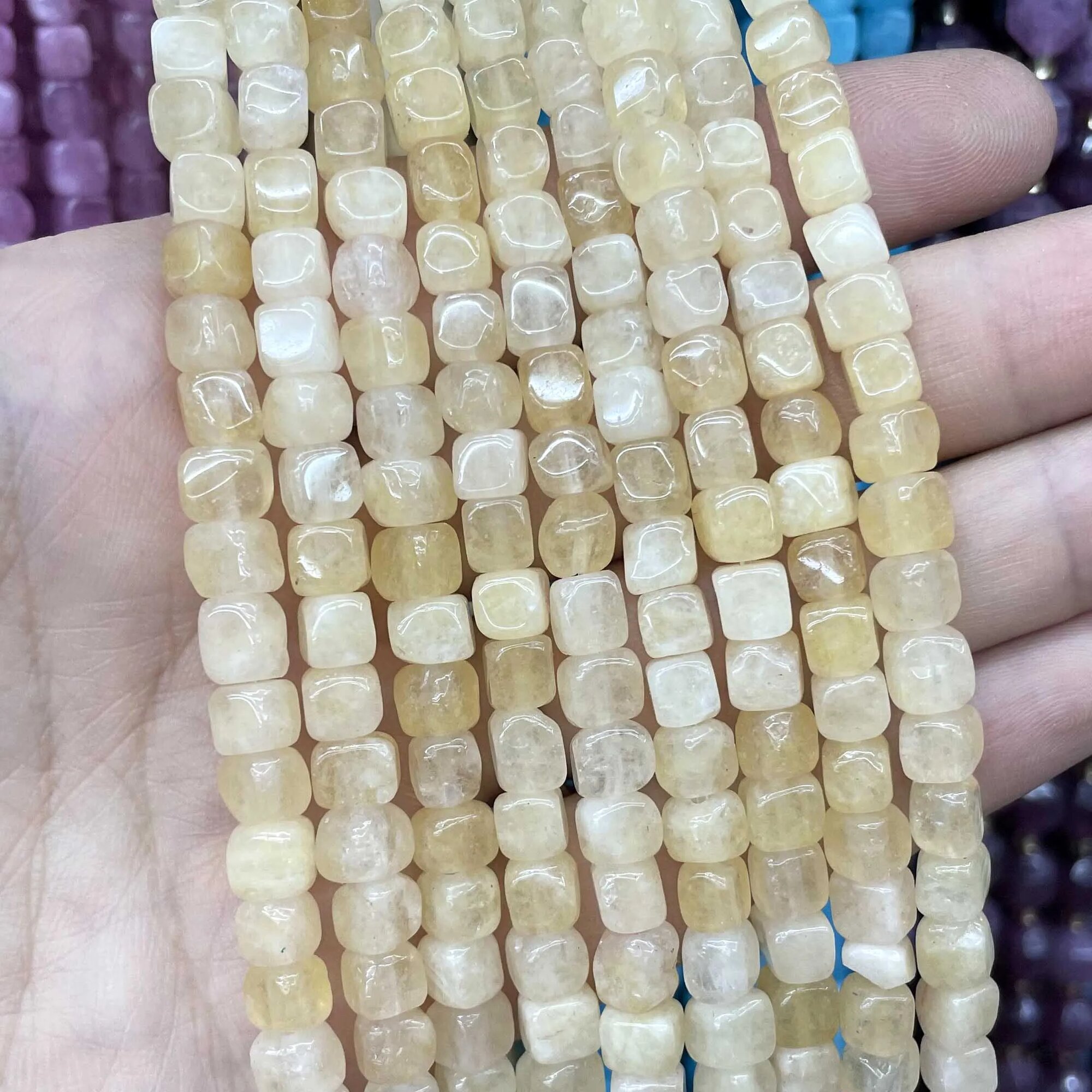 Натуральные бусины Апатит Турмалин Аквамарин Морганит SYSRXLR 8MM About 22PCS, yellow jade