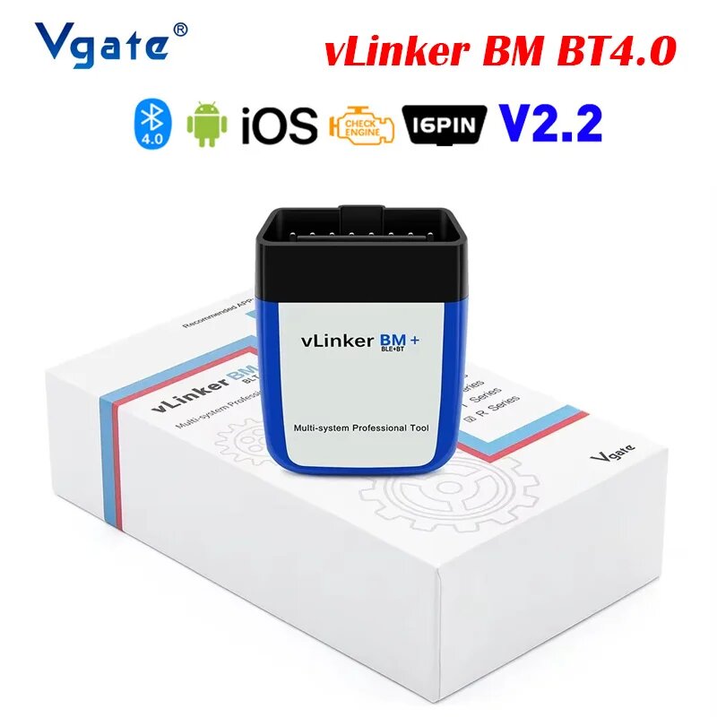 Vgate vLinker BM + ELM327 для сканера BMW Bluetooth 4,0/3,0 OBD2 автомобильный диагностический инструмент автоматического сканирования Bimmercode ELM 327 V2.2 считыватель кодов BM 4.0