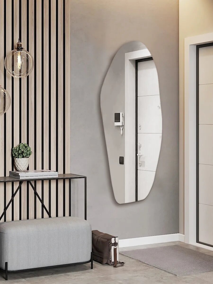 Настенное зеркало MAKELI, в полный рост, фигурное, 115x50 см, влагостойкое