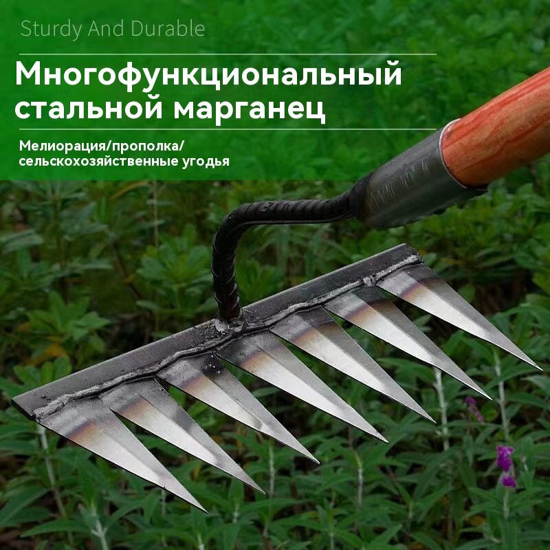 Кетмень, чугунная рабочая часть, металлическая рукоять, 23см