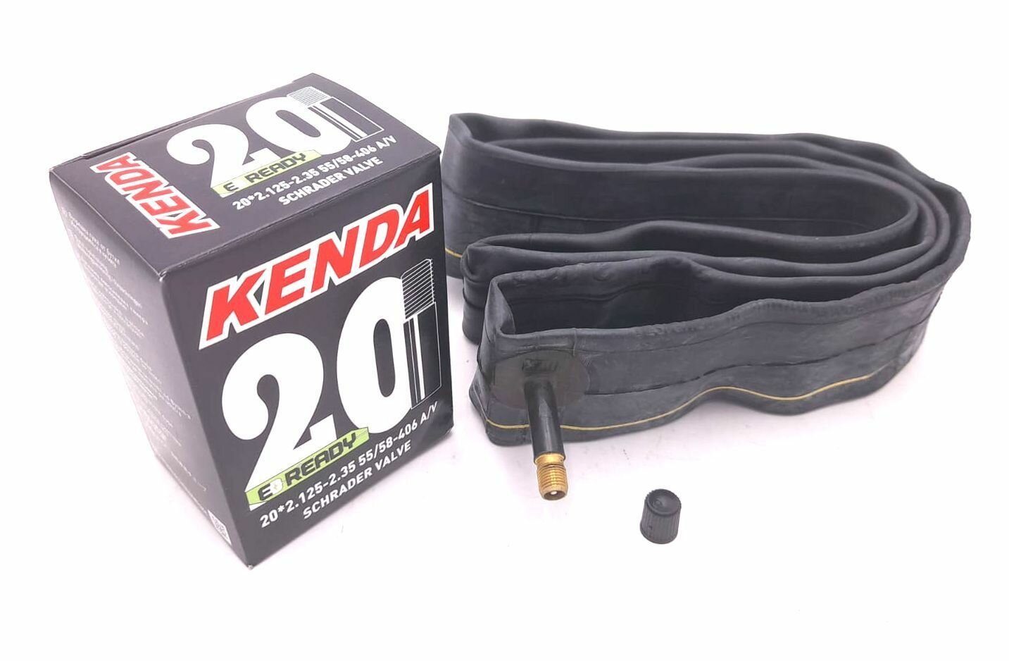 Камера велосипедная широкая Kenda 20" автомобильный ниппель 2,125-2,35 (55/58-406)