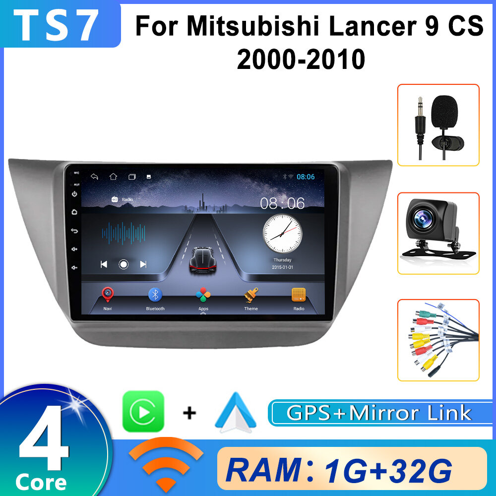 Android Магнитола для Mitsubishi Lancer 9 CS 2000-2010/ Автомагнитола Андроид Мицубиси Лансер 9 CS 2000-2010 Wifi Bluetooth Gps навигатор Мультимедиа автомабиля
