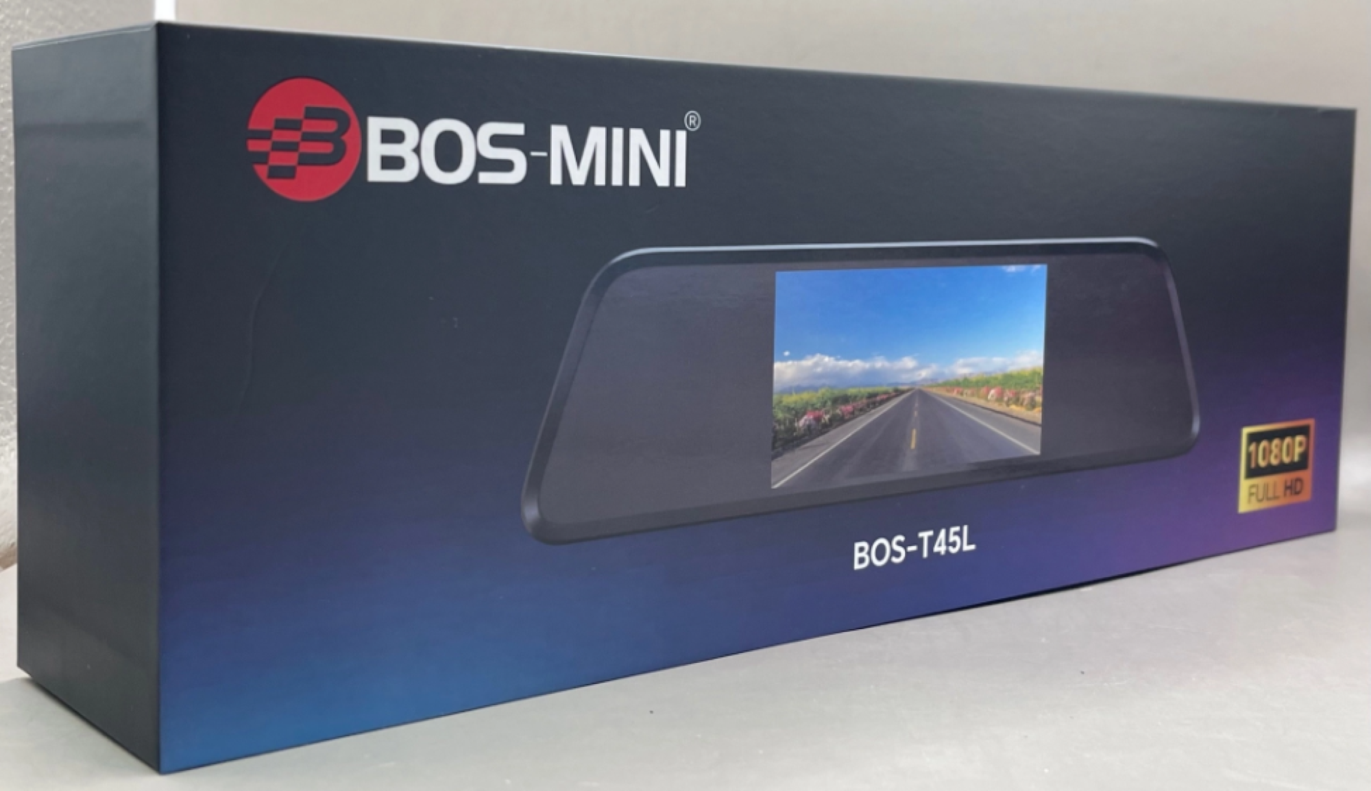 Автомобильный видеорегистратор-зеркало BOS-MINI T45L, датчик удара, 4,5" IPS, черный