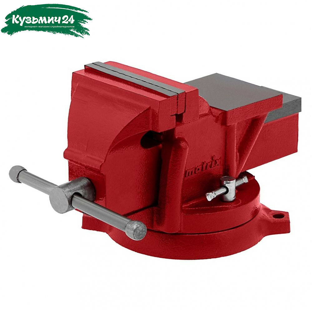 Тиски слесарные поворотные Matrix 100 мм 18600 с наковальней Для захвата и фиксации различных деталей