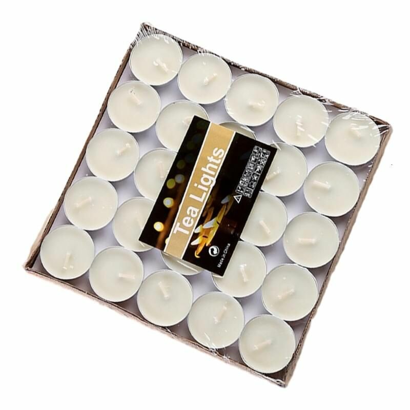 Цветные парафиновые свечи-таблетки, Белый