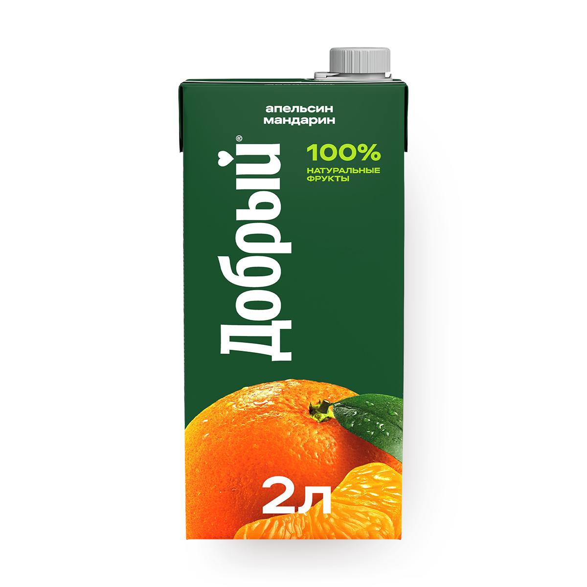 Напиток Добрый "Апельсин-Мандарин", сокосодержащий, тетрапак, 2 л