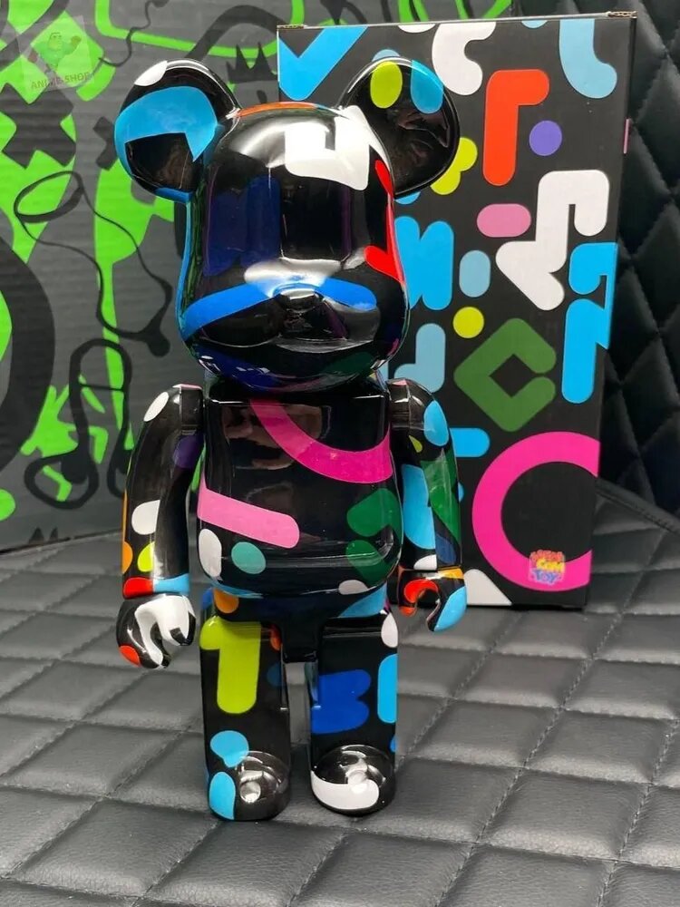 Фигурка Bearbrick с абстрактным рисунком, из ABS пластика, для интерьера