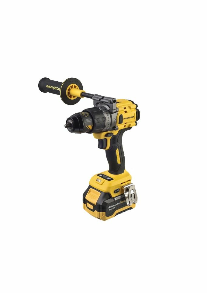 Дрель-шуруповерт Hanskonner HCD2040C ударная (18В, бесщеточный, 2АКБх4,0Ач, ЗУ, 1BatterySystem, 80Нм, кейс)