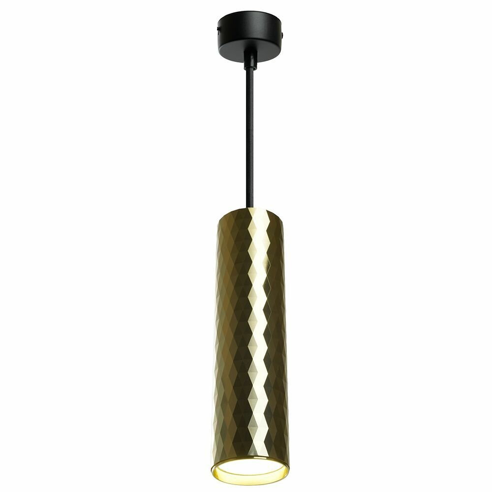 Светильник потолочный ML1888 Barrel PRISM levitation на подвесе MR16 35W, 230V, чёрный, золото 55*200 FERON 48669