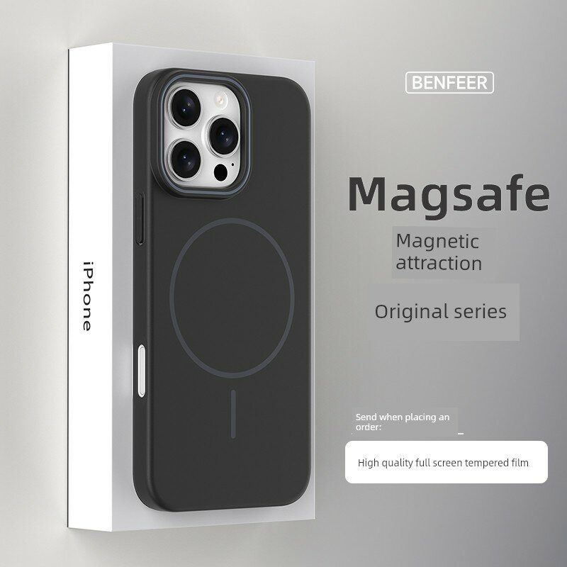 IPhone 16 Графитово-черный Полный чехол с магнитным креплением, ультратонкий дизайн и устойчивость к отпечаткам пальцев