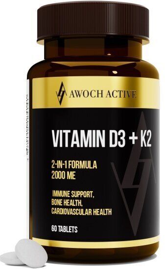 БАД Awochactive VITAMIN D3 + K2 2000 МЕ 60 таблеток