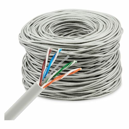 Кабель сетевой Buro BU-CCA-048 UTP, кат.5E, 305м, 4 пары, 0.48мм, алюминий омедненный, одножильный, серый