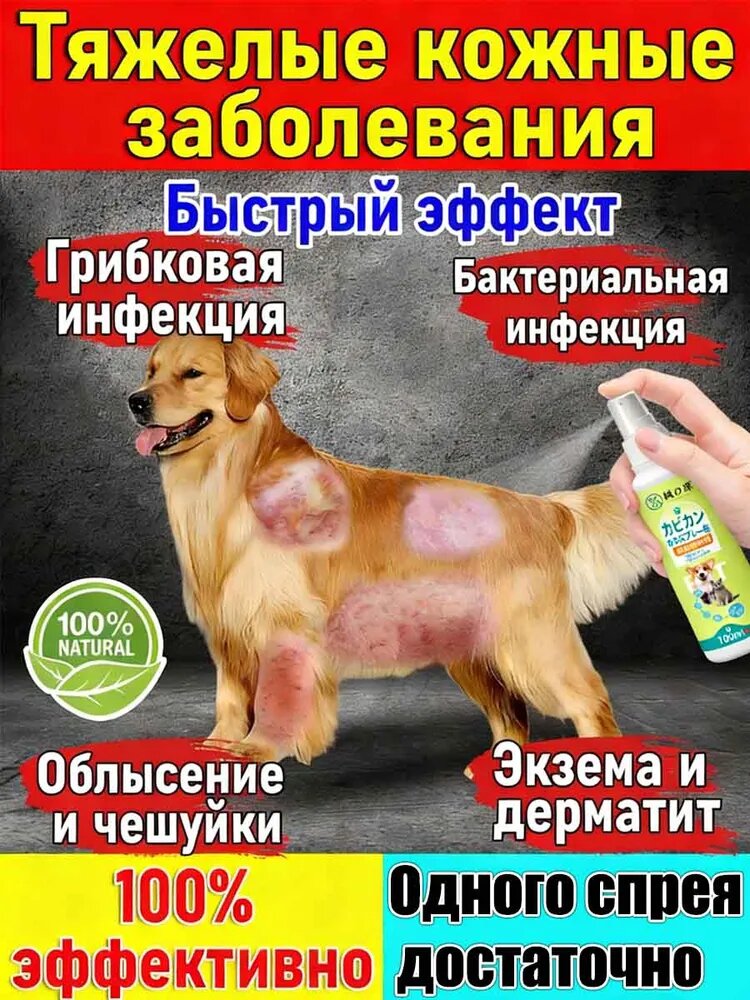 Спрей для кожных заболеваний у кошек и собак, 100ml