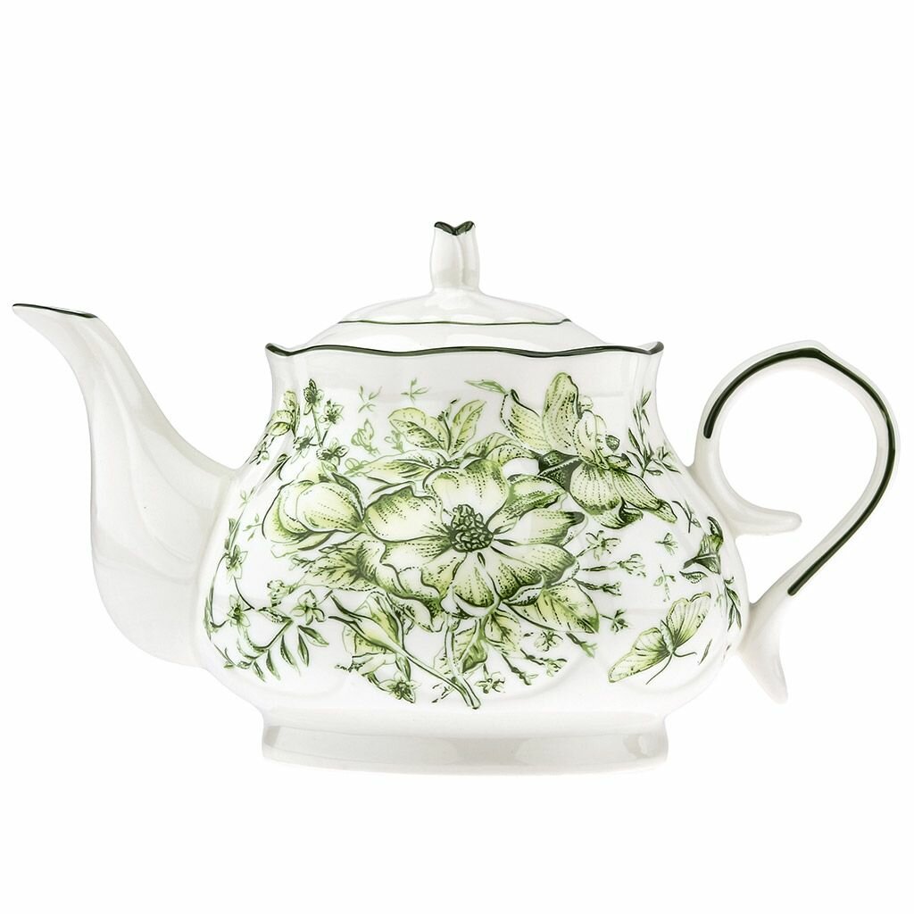 Чайник заварочный 800мл "Сицилия" д14см h13,5см фигурный фарфор с/дек отводка в/кор (ДМ