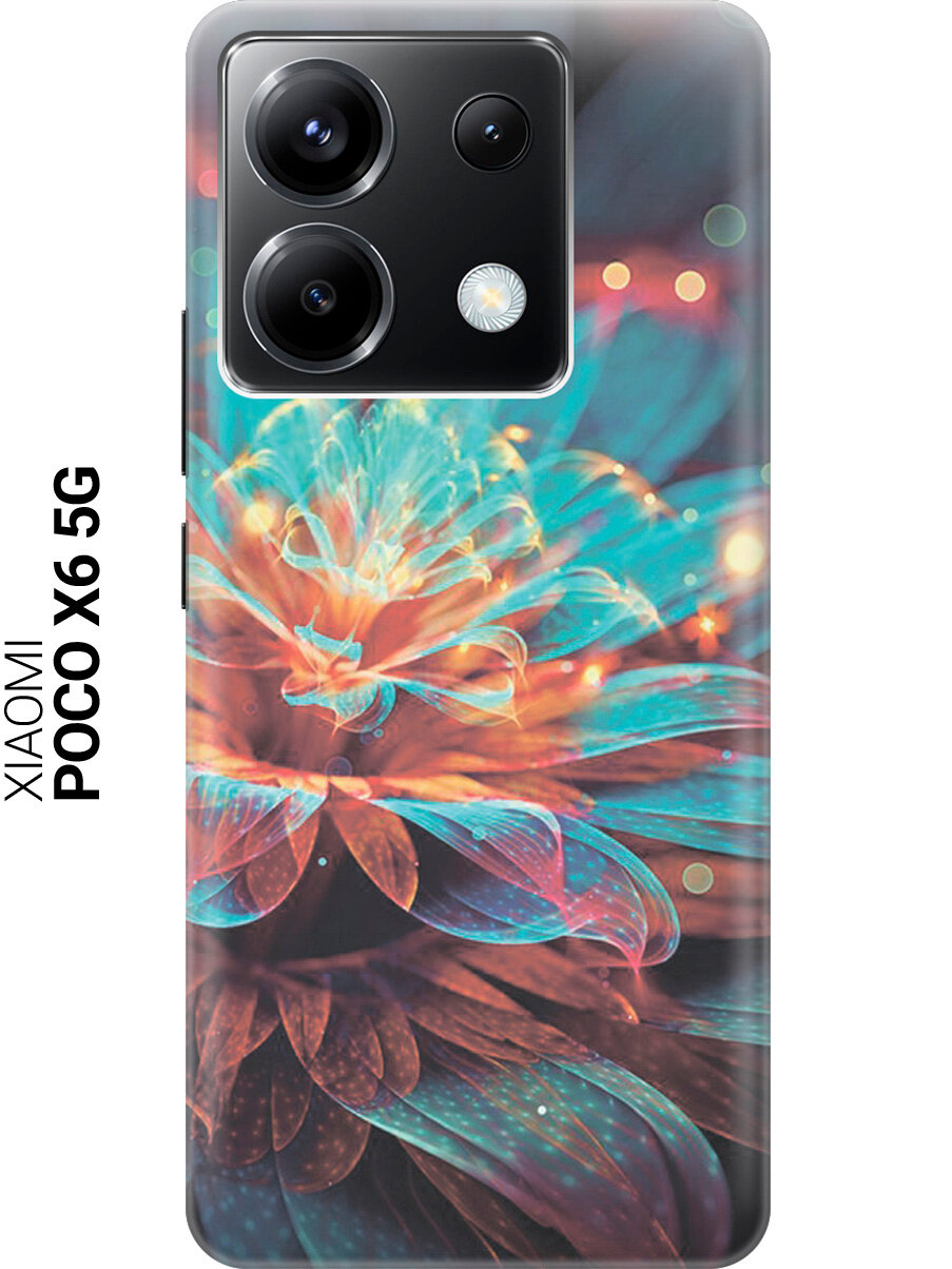 Силиконовый чехол на Xiaomi Redmi Note 13 Pro 5G / Poco X6 5G / Сяоми Редми Ноут 13 Про 5г / Поко Х6 5г с рисунком "Магический цветок"