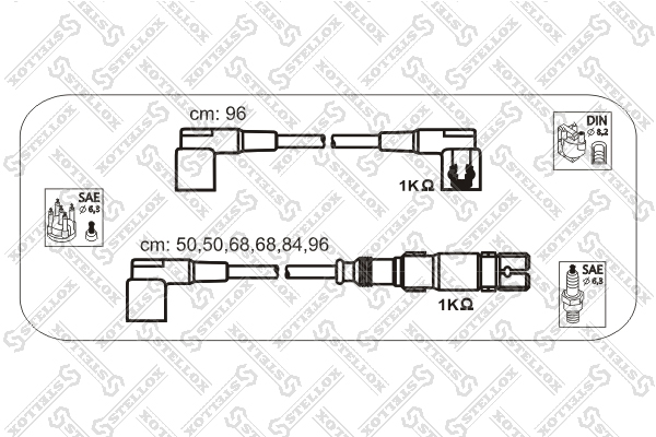 Ком-т проводов MB W124 W201 W126 2.6 3. Stellox 10-38260-SX