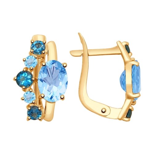 Серьги, золото, 585 проба, топаз, Лондон топаз