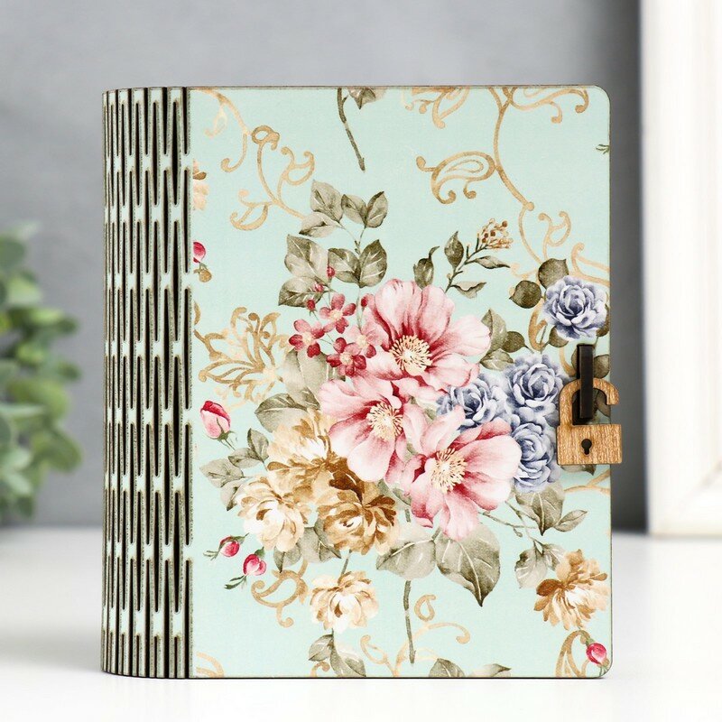 Шкатулка-книга "Цветы" 14х12х5 см