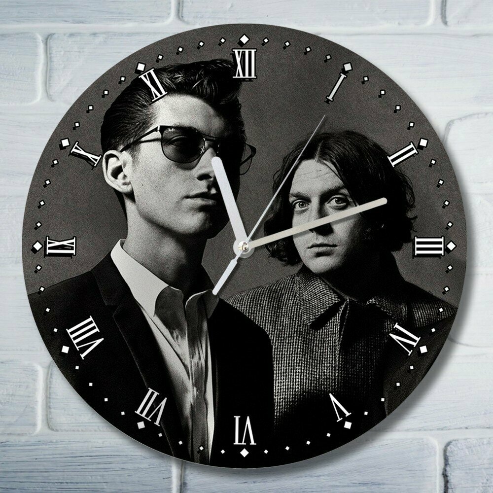 Настенные часы УФ "музыка Arctic Monkeys (арктик манкис, инди, Алекс Тёрнер, рок, металл, панк)- 9020"