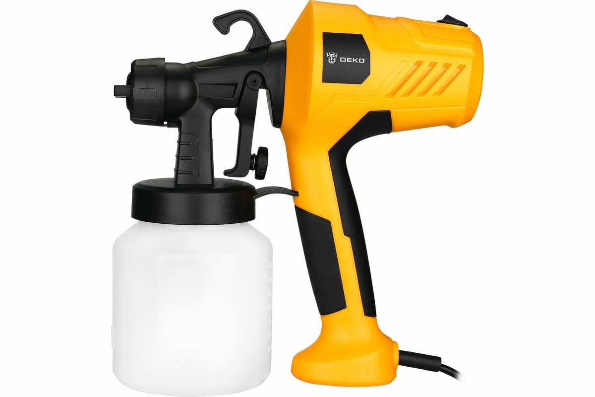 Краскопульт Deko DKSG500 500Вт, 800мл, 0.65 л/мин, сопла 2.5 мм, мax вязкость 40 DIN