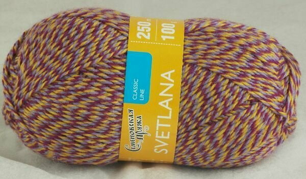 Пряжа Московская шерстопрядильная фабрика Светлана ПШ (МШФ), мозаика1425 - 1414, 50% шерсть, 50% акрил, 5 мотков, 100 г, 250 м.