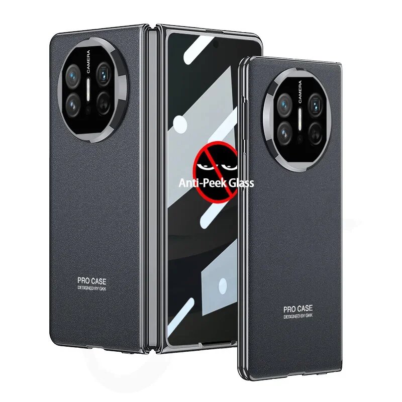 Оригинальный чехол GKK для Huawei Mate X3 со стеклянным Черный, Anti-peek Glass4, Huawei Mate X5