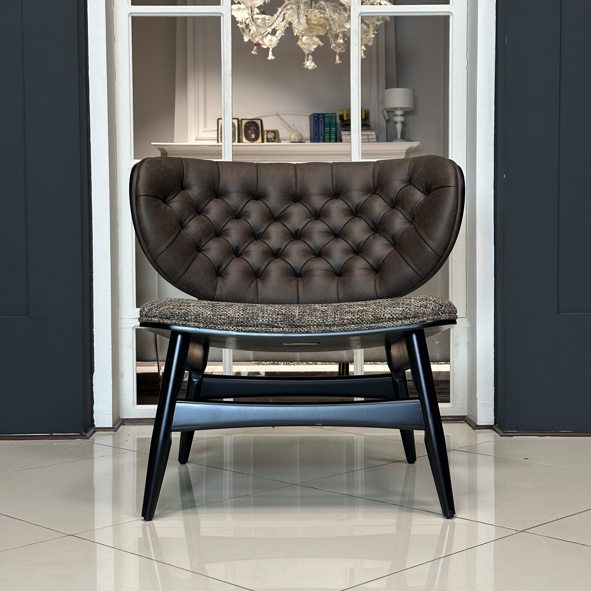 Кресло Saloni Spider, рогожка, коричневый, 75х50х75 см