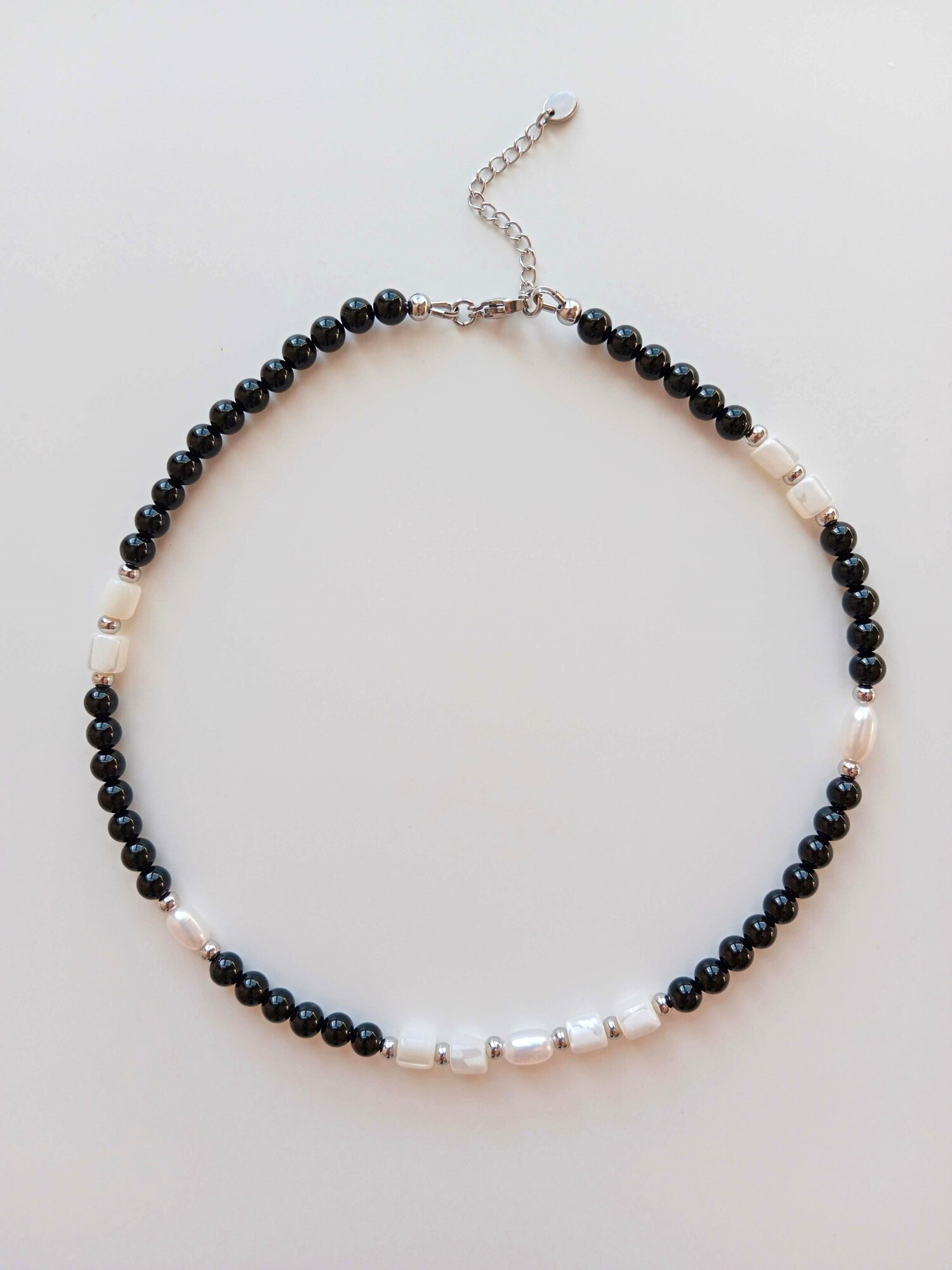 Чокер, агат, жемчуг культивированный, перламутр