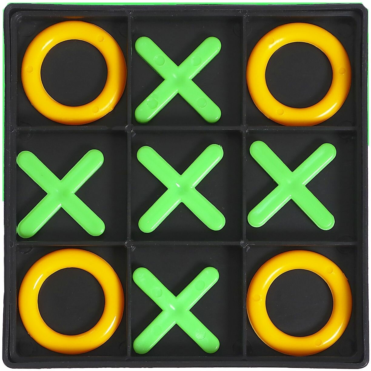 Настольная игра-головоломка "Крестики-нолики", логическая игра для двоих, пластиковая рамка-вкладыш, 9 элементов