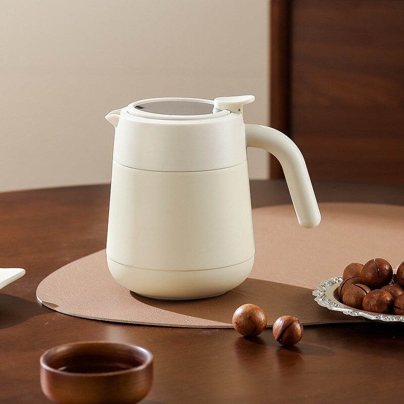 Герметичный чайник для заваривания чая и воды с изоляцией из нержавеющей стали 316, белый, 800 мл