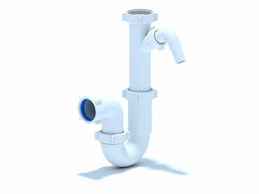 D1020 Сифон АНИ Пласт 1-1/2"х40 прямоточный с носиком Без выпуска