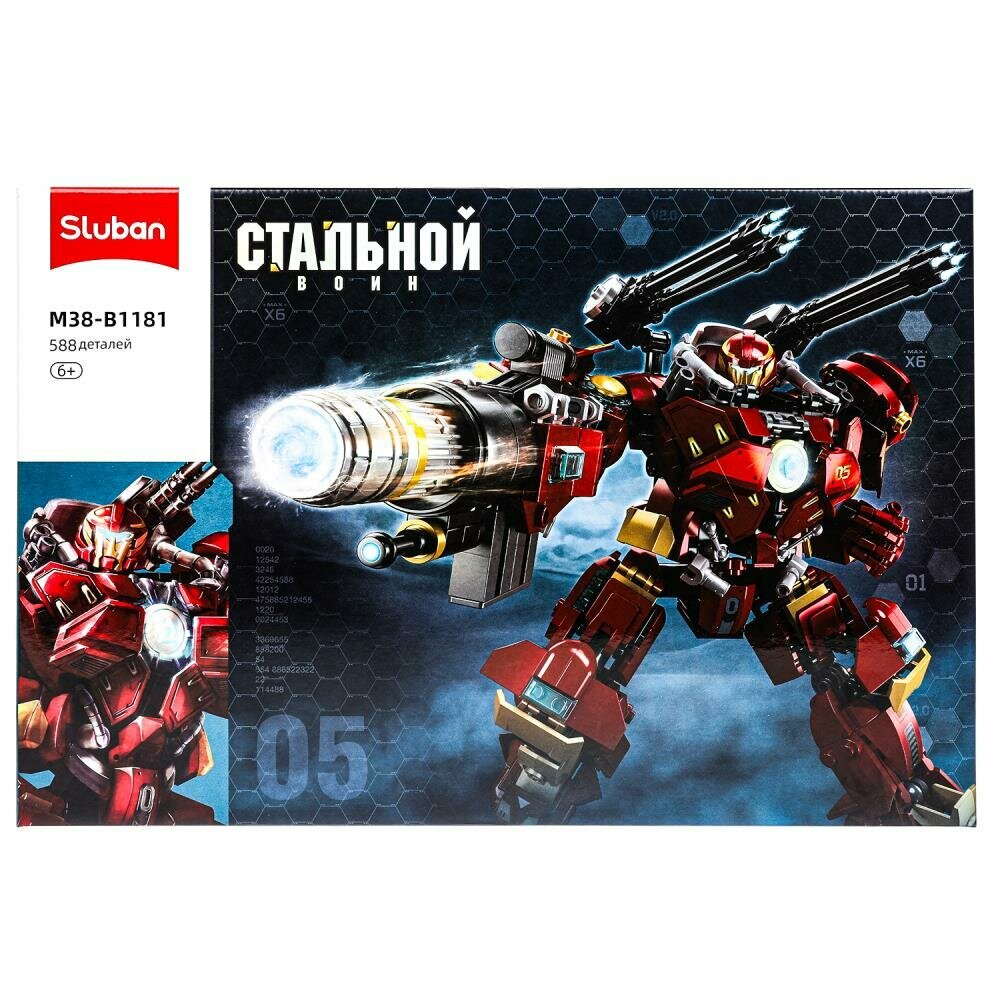 Sluban Конструктор Робот 05 P.R. Mecha the Anti-Hulk Mech 588 деталей красный M38-B1181 с 6 лет