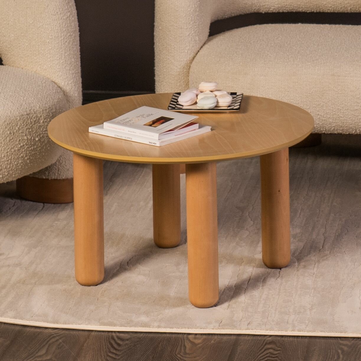Столик PECOLA D75 журнальный круглый массив дерева бук