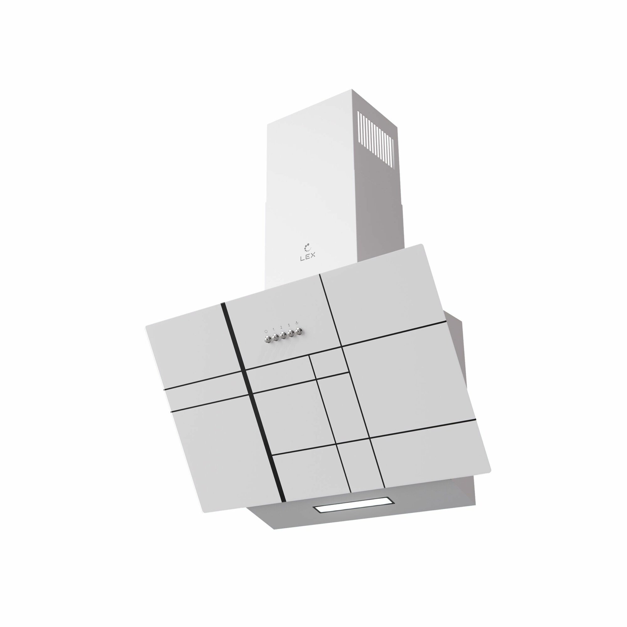 Вытяжка кухонная наклонная Lex MOZA 600 R1 WHITE, 60 см, 3 скорости, свободный выход до 650 куб. м/ч, белый