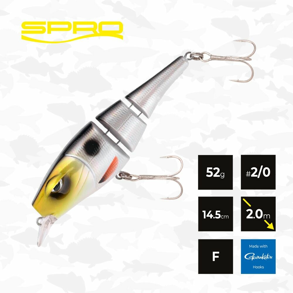 Воблер SPRO Pike Fighter Triple Jointed 145 MW, 145 мм, 52 гр, #UV Silverfish