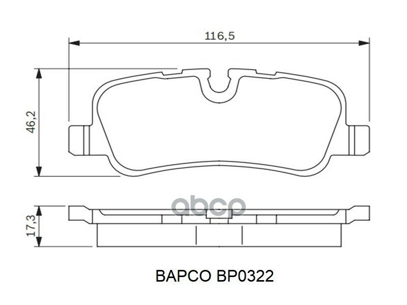 Колодки тормозные дисковые задние, BP0322 BAPCO арт. BP0322