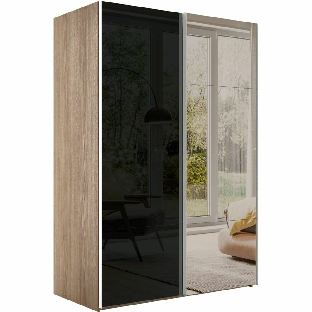 Шкаф-купе Эста 1,6, 2,2м зерк бронза/черн стекло