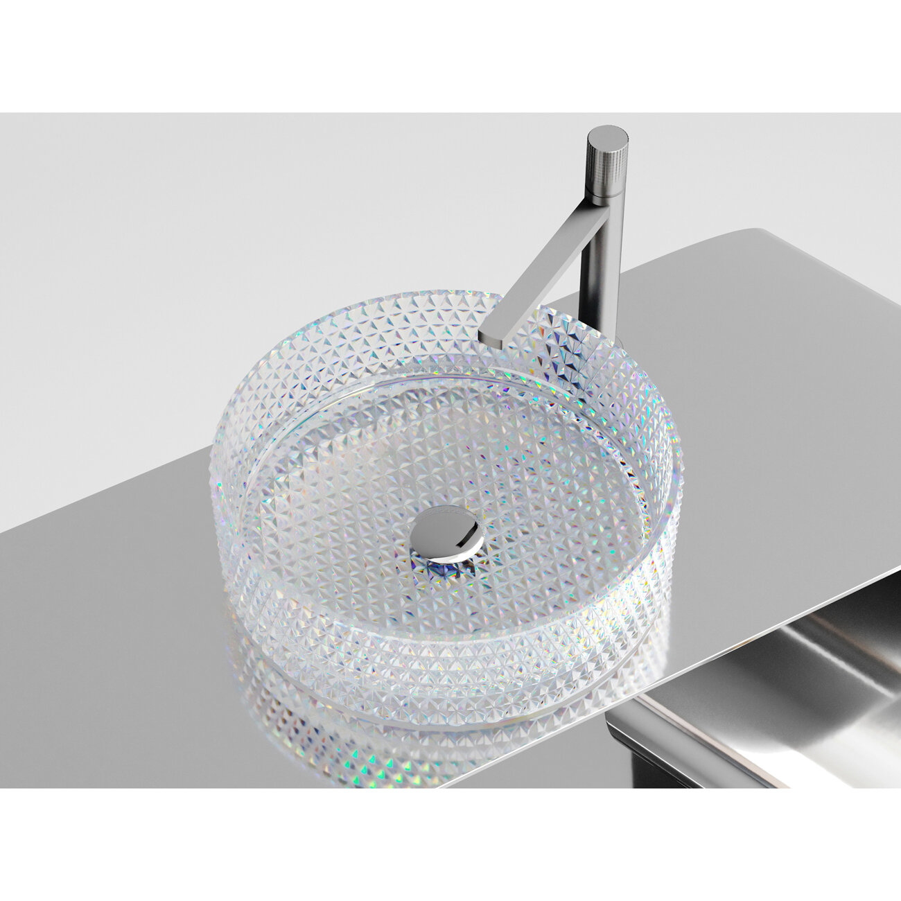 Раковина Ceramicanova (Керамиканова) Cristal накладная 112х360х360 мм CN6059 Неон