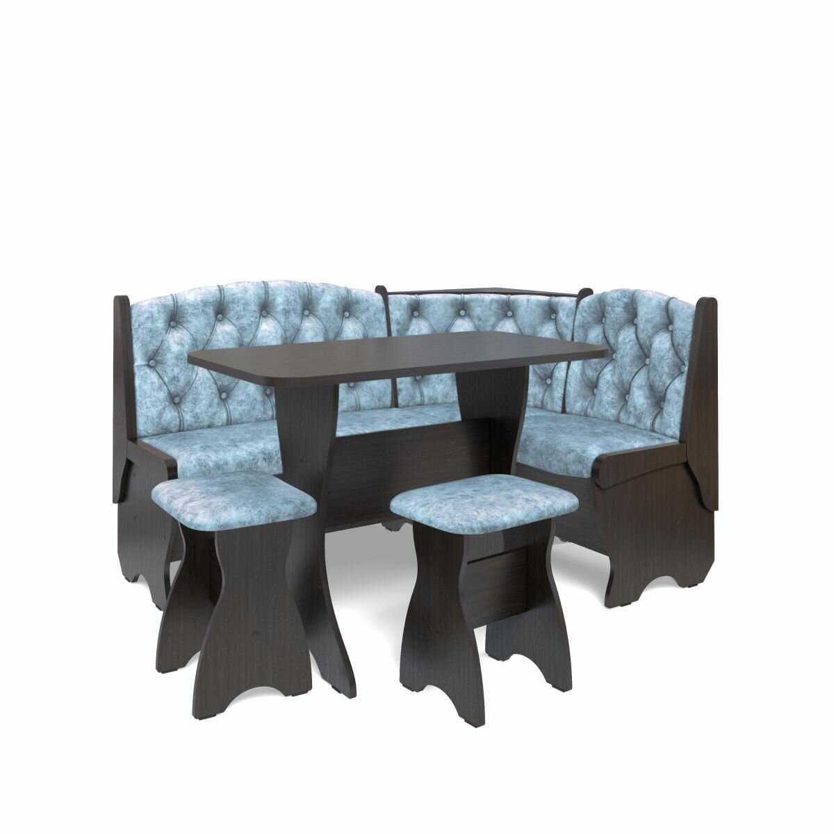 Кухонный уголок Оливия Люкс Венге/Велюр Лагуна/Венге