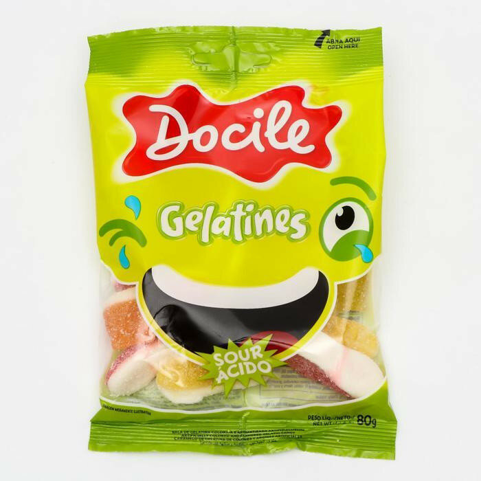 Жевательный мармелад DOCILE GELATINES SOUR SNEAKERS (кросовки со вкусом ягод и фруктов) /пакет/ 80г