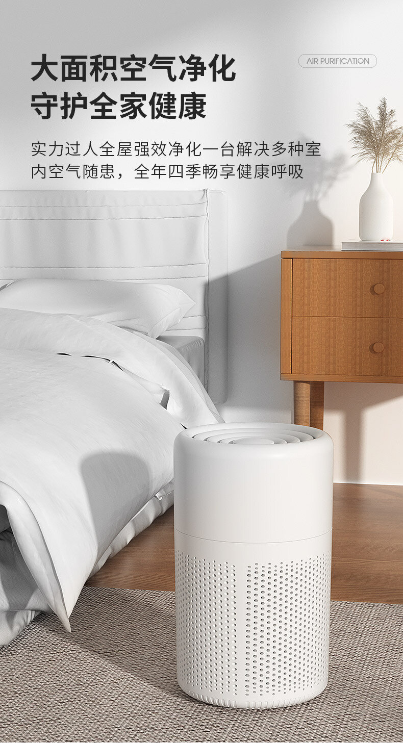 Очиститель воздуха для дома, ионизатор со съемным фильтром белый