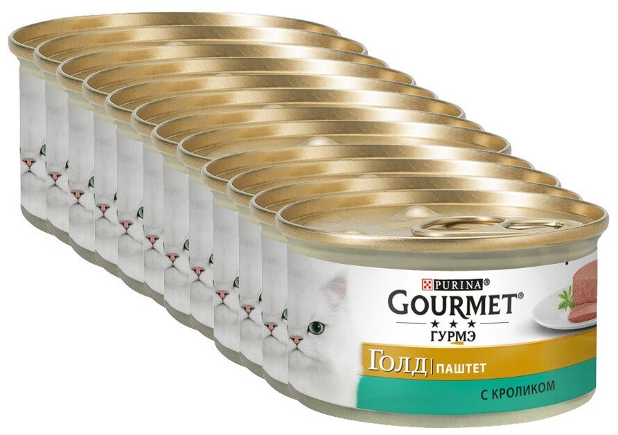 Purina Gourmet Gold Консервированный корм для кошек, паштет с кроликом, 12 x 85 г