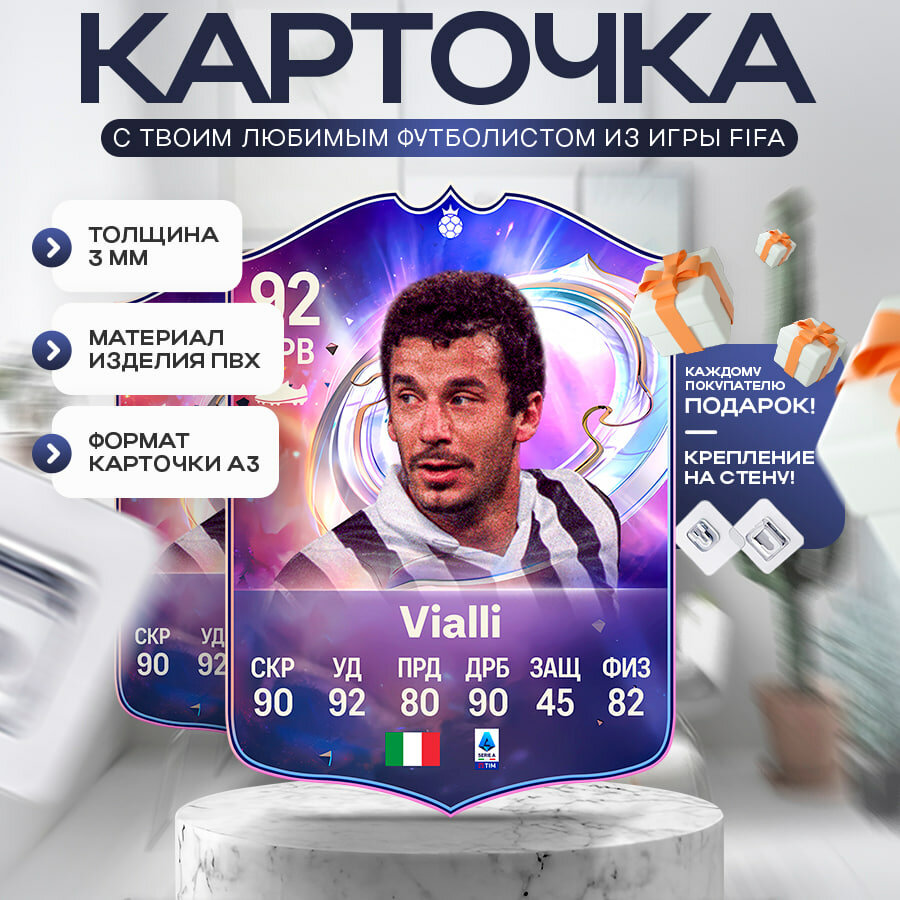 Карточка фифа с футболистом Vialli 92 A3