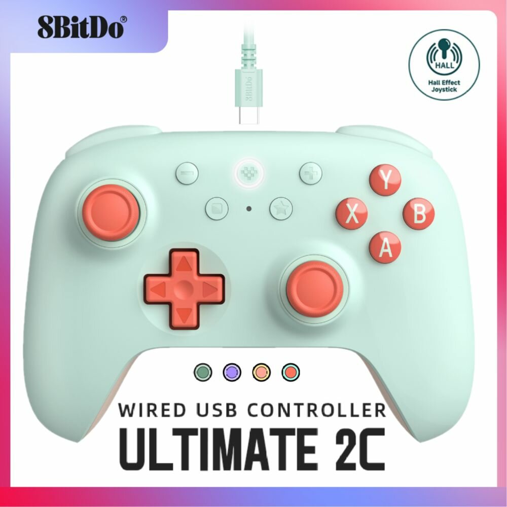 8bitdo Ultimate 2C проводной игровой контроллер для ПК, Windows 10, 11, Raspberry Pi, Android