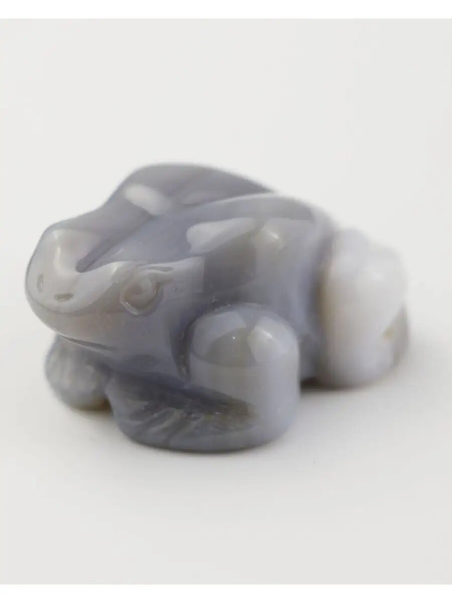 Лягушка из натурального камня Агат серый